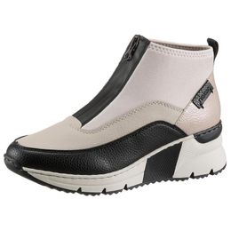 Rieker Damen Schlupfboots Stiefelette, High Top Sneaker mit Rei&szlig;verschluss auf der Vorderseite beige 36