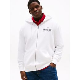 Tommy Hilfiger Big & Tall Tommy Hilfiger Big & Tall Herren Kapuzensweatjacke &raquo;BT-HILFIGER STACKED HOODED ZIP-B&laquo; Gro&szlig;e Gr&ouml;&szlig;en wei&szlig; 5XL