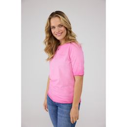 LIEBLINGSST&Uuml;CK Lieblingsst&uuml;ck Damen Rundhalsshirt &raquo;CandiceEP&laquo; mit Statement-Stickerei und im Batik-Look pink S (36)