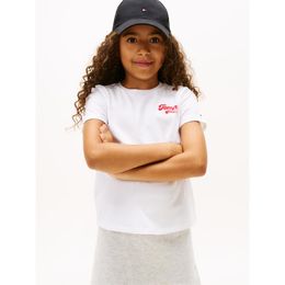 Tommy Hilfiger M&auml;dchen T-Shirt &raquo;TOMMY GRAPHIC FLOCK TEE S/S&laquo; Kinder bis 16 Jahre, Druck wei&szlig; 7 (122)