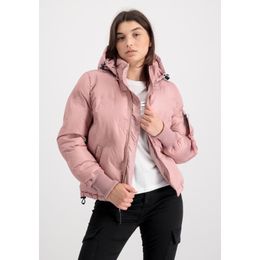 Alpha Industries Damen Winterjacke &raquo;Hooded Logo Puffer Women&laquo; rosa XL