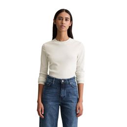 Marc O'Polo Marc O'polo Denim Damen Marc O'Polo DENIM Langarmshirt Rundhalsausschnitt, slim fit, Bio-Baumwolle wei&szlig; S