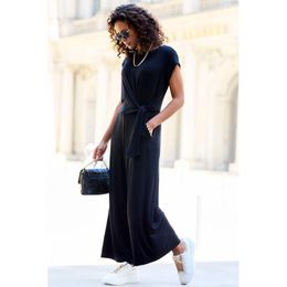 Lascana Culotte-Overall mit Knotendetail in der Taille, femininer Jumpsuit, festlich schwarz 36, N-Gr Culotte-Overall