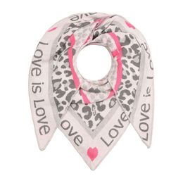 Zwillingsherz Dreieckstuch "Love is Love" in Grau/ Rosa - (L)200 x (B)100 cm - 21% | Damen-schals-tuecher