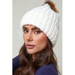 Soft Cashmere M&uuml;tze in Wei&szlig; - 49% | Damen-muetzen-caps