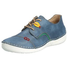 Rieker Damen Sneaker im Sportslook, Freizeitschuh, Halbschuh, Schn&uuml;rschuh blau 36