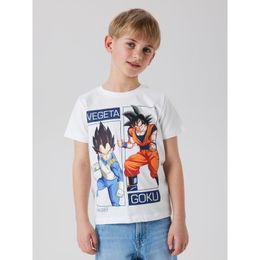 name it Jungen T-Shirt &raquo;NKMJES DRAGON NREG SS TOP BOX NOOS VDE&laquo; mit gro&szlig;em Comic-Frontprint wei&szlig; 122/128