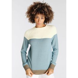 Boysen's Boysen's Damen Strickpullover in modischem Strick-Mix und Streifendesign blau 40/42 (M)