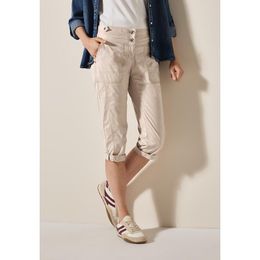 Cecil Damen Caprihose &raquo;Style New York&laquo; Sommerhose mit Knopfdetails am Bund beige 30, N-Gr