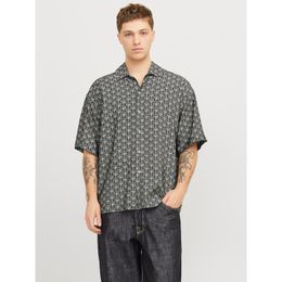 Jack & Jones Jack & Jones Herren Kurzarmhemd &raquo;JORMARSHALL ISLINGTON AOP SHIRT SS SN&laquo; schwarz XS, N-Gr