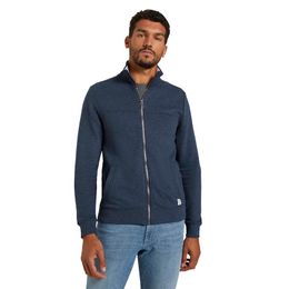 Tom Tailor Herren Tom Tailor Sweatjacke mit halsw&auml;rmendem Stehkragen blau XL