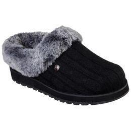 Skechers Damen Pantoffel &raquo;KEEPSAKES - ICE ANGEL&laquo; Hausschuh in Strick-Optik schwarz 38