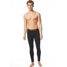 Bruno Banani Herren Lange Unterhose &raquo;Warm Up&laquo; mit kontrastfarbenem Logobund schwarz M