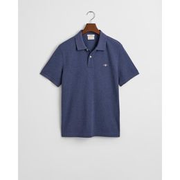 Gant Herren Poloshirt &raquo;SLIM SHIELD SS PIQUE POLO&laquo; mit Logostickerei auf der Brust blau L