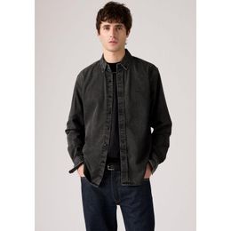 Levi's Levi's Herren Langarmhemd &raquo;AUTHENTIC BUTTON DOWN&laquo; mit Ton-in-Ton Logostickerei auf der Brust schwarz S, N-Gr