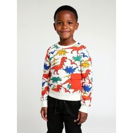 Blue Seven Jungen Sweatshirt, mit tollen Dino-Motiven wei&szlig; 128