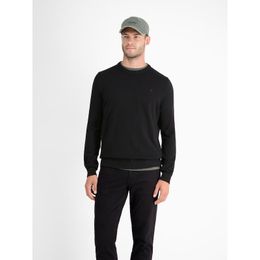 Lerros Herren Lerros Strickpullover &raquo;Lerros Crewneck Strickpullover&laquo; Weicher Strick-Pullover, Rundhalsausschnitt, lange &Auml;rmel, pflegeleicht schwarz XL