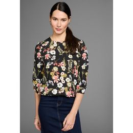 Laura Scott Damen Druckbluse mit femininen Blumen-Print schwarz 36