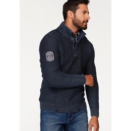 MAN'S WORLD Man's World Herren Troyer &raquo;Bis Gr&ouml;&szlig;e 5 XL&laquo; mit &Auml;rmelbadge blau XL (56/58)