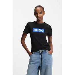 Hugo Blue Damen HUGO Blue T-Shirt &raquo;Classic Tee&laquo; mit Rundhals, Logodruck schwarz XS