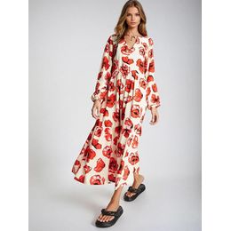 MONKI Kleid in Creme/ Rot - 57% | Gr&ouml;&szlig;e S | Damen-kleider