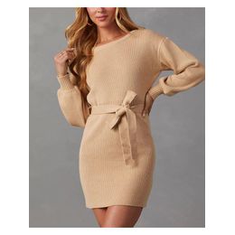Milan Kiss Strickkleid in Beige - 64% | Gr&ouml;&szlig;e L | Damen-kleider