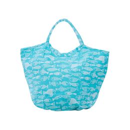 Overbeck and Friends Shopper "Crazy Fish" in T&uuml;rkis/ Wei&szlig; - (B)63 x (H)45 x (T)29 cm - 45% | Damen-taschen