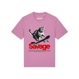 Watapparel Shirt 'Savage cat' male Pink size XXXL