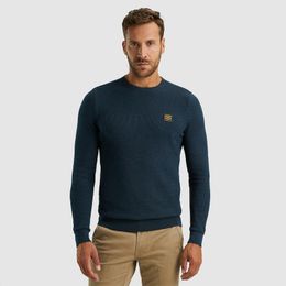 PME-Legend Pme Legend Herren PME LEGEND Rundhalspullover &raquo;Crewneck collar cotton mouline&laquo; mit Logostickerei grau XXL