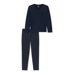 Schiesser Long Pajamas ' Fine Interlock ' male Blue size 110