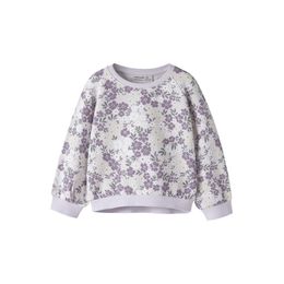 name it Sweatshirt 'NMFDartia' M&auml;dchen Gr&ouml;&szlig;e 98 pastellgelb / lavendel / brombeer / wei&szlig;