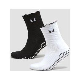 Myprotein MP Frilly Pilates-Socken (2er-Pack) - Schwarz/Wei&szlig; - UK 9-11
