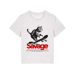 Watapparel Shirt 'Savage Cat' female White size S