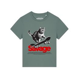 Watapparel Shirt 'Savage Cat' female Green size M