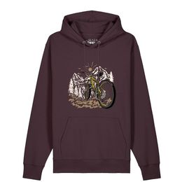 Watapparel Sweatshirt 'Mountainbike und Berge' male Red size S