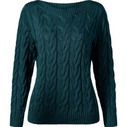 CR&Eacute;ATION L Damen Pullover mit U-Boot-Ausschnitt petrol Gr&ouml;&szlig;e 46