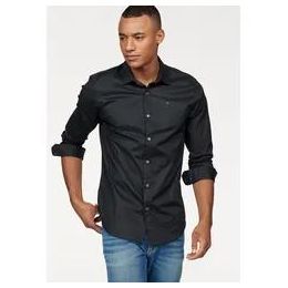 Tommy Hilfiger Langarmhemd TOMMY JEANS "Sabim Stretch Shirt", Herren, Gr. XXL, N-Gr, schwarz (tommy schwarz), Web, Obermaterial: 97% Baumwolle, 3% Elasthan, unifarben, schmal normal, Rundhals, eingesetzt 2-Knopf-Manschette mit Schlitz, Hemden, Stretch Hemd, Premium, Slim Fit, mit Elasthan, Topseller