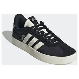 Sneaker Adidas SPORTSWEAR "VL COURT 3.0", Herren, Gr. 41, core schwarz, sanftes wei&szlig;, silber metallic, Leder, Textil, Schuhe Sneaker, Design auf den Spuren des Adidas Samba