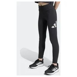 Leggings Adidas SPORTSWEAR "EVERYDAY GLAM BAUMWOLL- F&Uuml;R KINDER", M&auml;dchen, Gr. 152, N-Gr, schwarz (schwarz, silber metallic,), Obermaterial: 93% Baumwolle, 7% Elasthan, Hosen Leggings