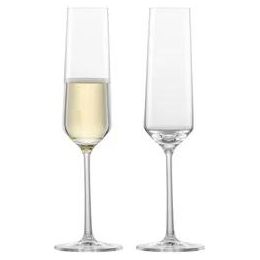 Schott Zwiesel Sektglas ZWIESEL GLAS "Sektgl&auml;ser Pure 209 ml 2er Set transparent", bunt (transparent), 2 tlg., Glas, Trinkgef&auml;&szlig;e