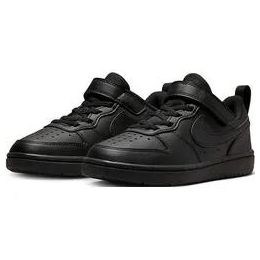 Sneaker Nike SPORTSWEAR "COURT BOROUGH LOW RECRAFT (PS)", M&auml;dchen, Gr. 29,5, schwarz (schwarz, schwarz), Synthetik, Schuhe Sneaker, Design auf den Spuren des Air Force 1, f&uuml;r Kinder