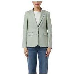 Blusenblazer comma, Damen, Gr. 38, light khaki, Web, Obermaterial: 52% Viskose, 45% Polyester, 3% Elasthan. Futter: 100% Polyester, meliert, normal h&uuml;ftbedeckend, tiefer V-Ausschnitt, Blazer Blusenblazer, mit Viskose und in melierter Optik