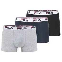 Boxer Fila "JUNIOR BOY BOXER SHORTS", Jungen, Gr. 134/140, schwarz, navy, grau, Single Jersey, Obermaterial: 95% Baumwolle, 5% Elasthan, k&ouml;rpernah, Unterhosen, f&uuml;r KIDS