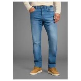 Straight-Jeans Arizona, Herren, Gr. 28, N + U Gr, blau used, Denim/Jeans, Obermaterial: 78% Baumwolle, 20% Polyester, 2% Elasthan, unifarben, straight fit lang, Jeans Straight-Jeans, gerades Bein, mit Eingrifftaschen, Ges&auml;&szlig;taschen und Coinpocket