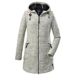 Fleecejacke "GW 444 WMN PRK", Damen, Gr. 42, beige (naturwei&szlig;), Oberseite: 70% Polyester, 30% Baumwolle;R&uuml;ckseite: 100% Polyester, G.I.G.A. DX BY KILLTEC, Jacken Fleecejacke, W&auml;rmender Strickparka mit Kapuze, 2-Wege-Rei&szlig;verschluss, Taschen