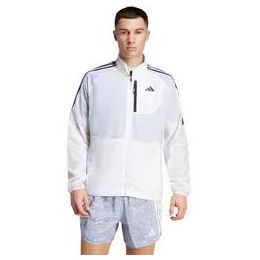 Adidas Lauf-Trainingsjacke Own the Run 3-Streifen Packable weiss Herren