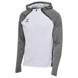 Hummel Sport-Trainingsjacke hmlLEAD 2.0 Zip Hoodie (hohe Atmungsaktivit&auml;t, schnelltrocknend) weiss/grau Herren
