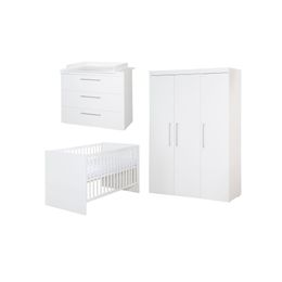Roba Kinderzimmer Set Kimi 3-tlg. Wei&szlig; mit Bett, Kommode & Kleiderschrank | Gr.: onesize