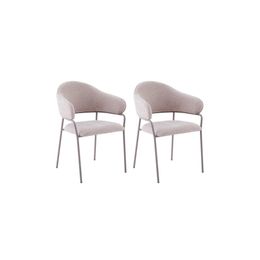 ByLiving 2er-Set: Stuhl CURVE in taupe - B 60, H 86, T 58 cm | Gr.: onesize