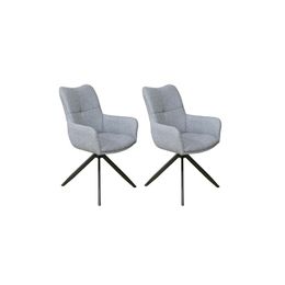 ByLiving 2er-Set: Stuhl HAMILTON in hellgrau - B 57, H 90, T 63 cm | Gr.: onesize
